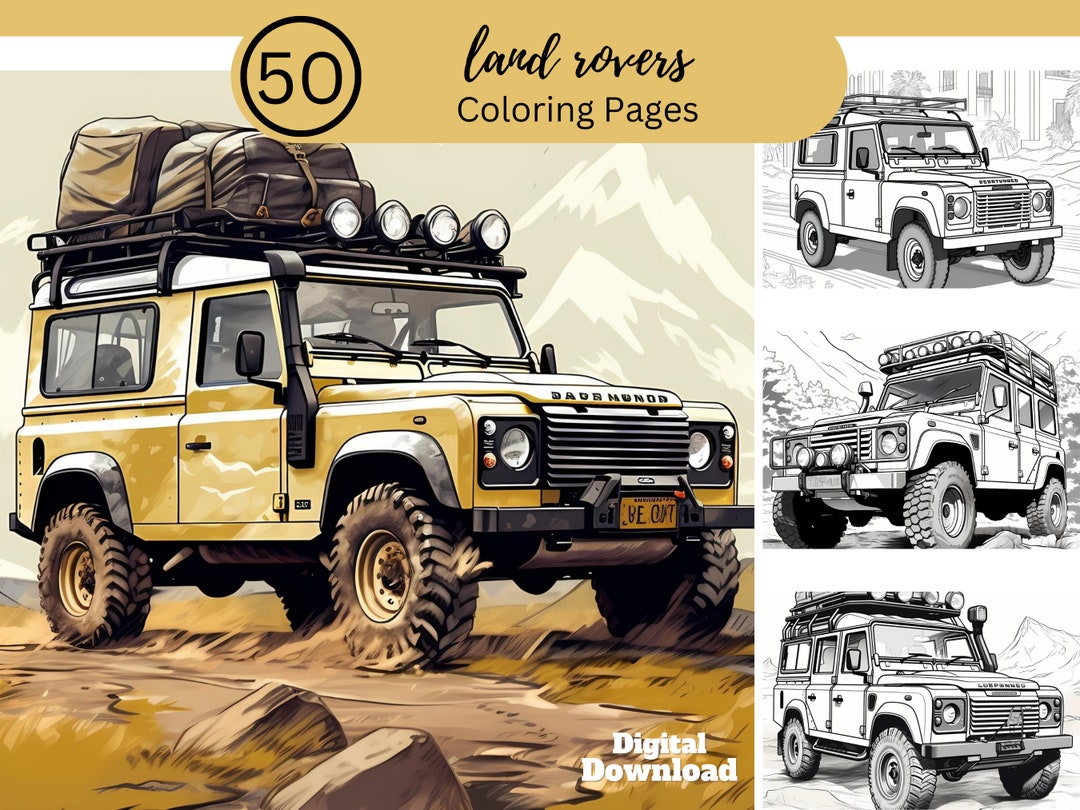 50 Land Rovers Coloring Pages Set Digital Download - Etsy