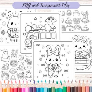 Bold and Easy Cutesy Stuff Coloring Book/15 Coloring Pages/digital ...
