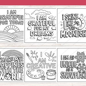 Positive Affirmations Coloring Book: 60 Bold Pages (digital Download ...