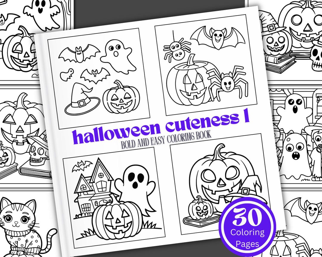 Halloween Coloring Book, 30 Printable Pages (digital Download) - Etsy