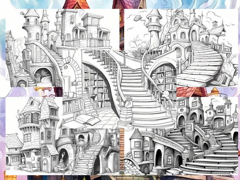 Magical School Coloring Book/30 Coloring Pages to Relax and Unwind ...