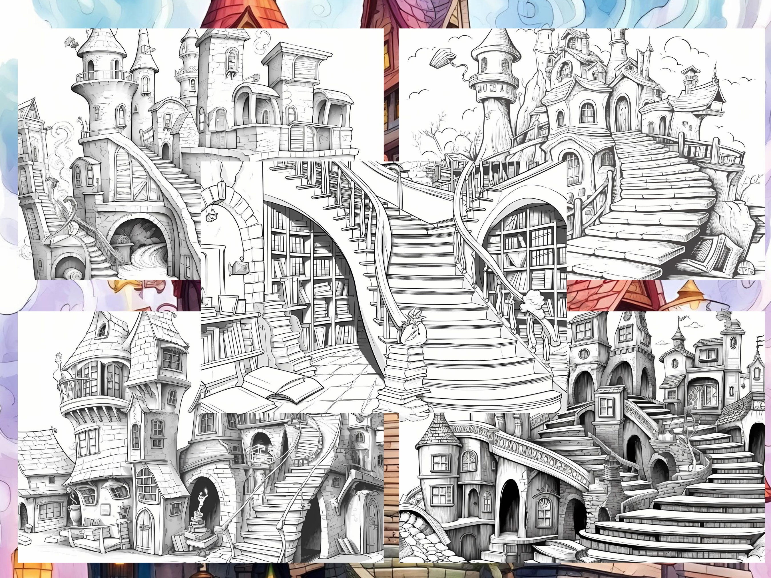 Magical School Coloring Book/30 Coloring Pages to Relax and Unwind ...