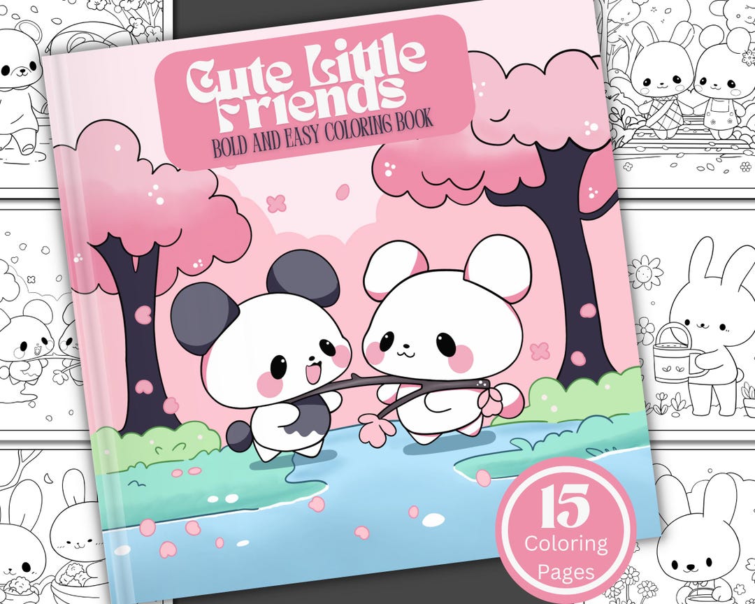 Little Friends Coloring Book, Easy Bold Pages (digital Download) - Etsy UK