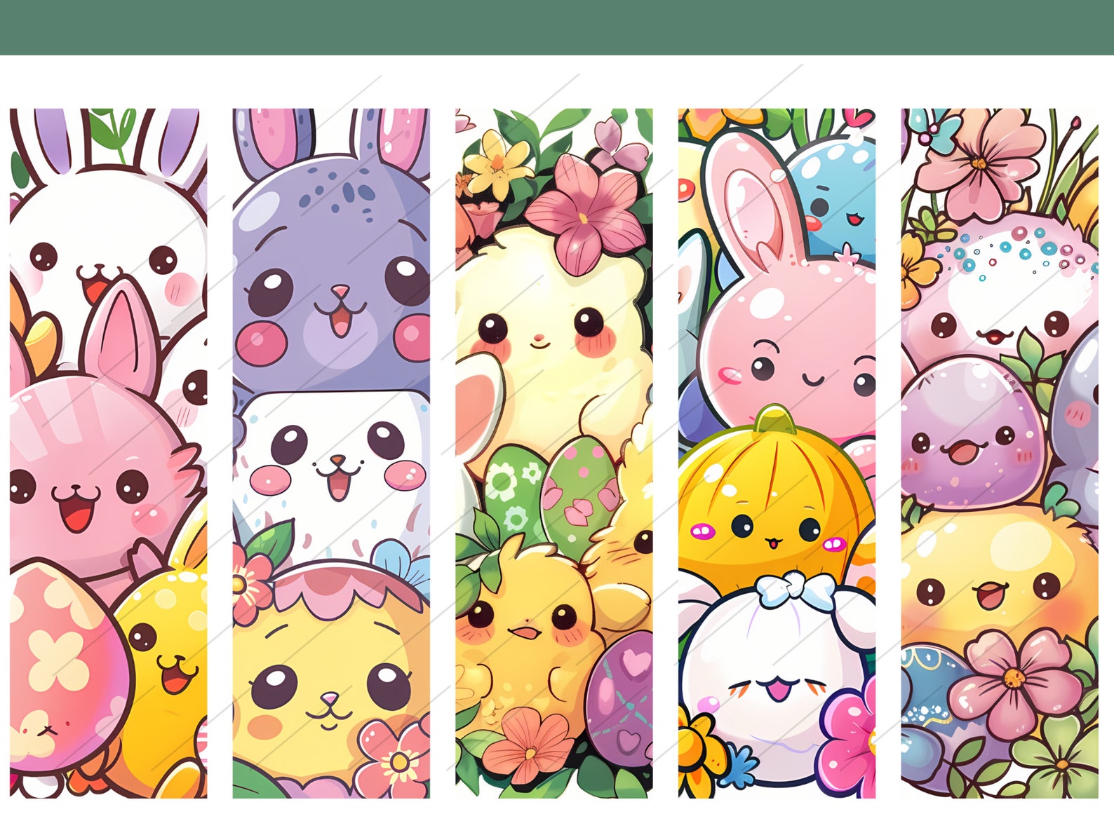 Cute Kawaii Animal Bookmarks Set of 15 Bookmarks Digital Downloads ...