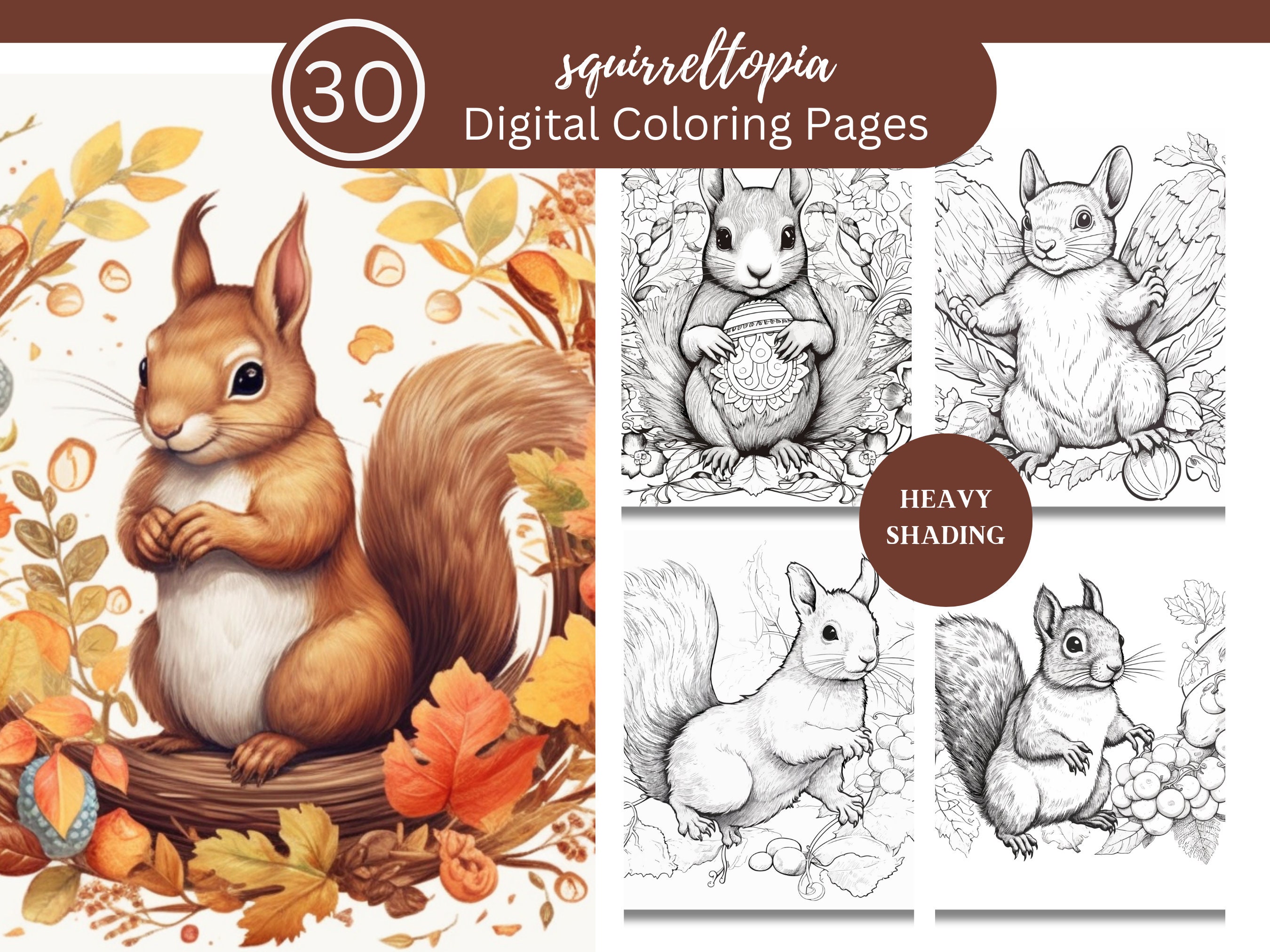 Squirreltopia Coloring Pages/relax and Unwind/30 Adult Coloring Pages/printable Digital Download ...