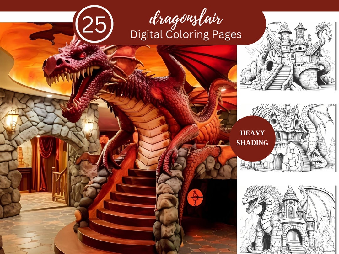 DISCONTINUED Dragons Lair Coloring Book/25 Coloring Pages/instant ...