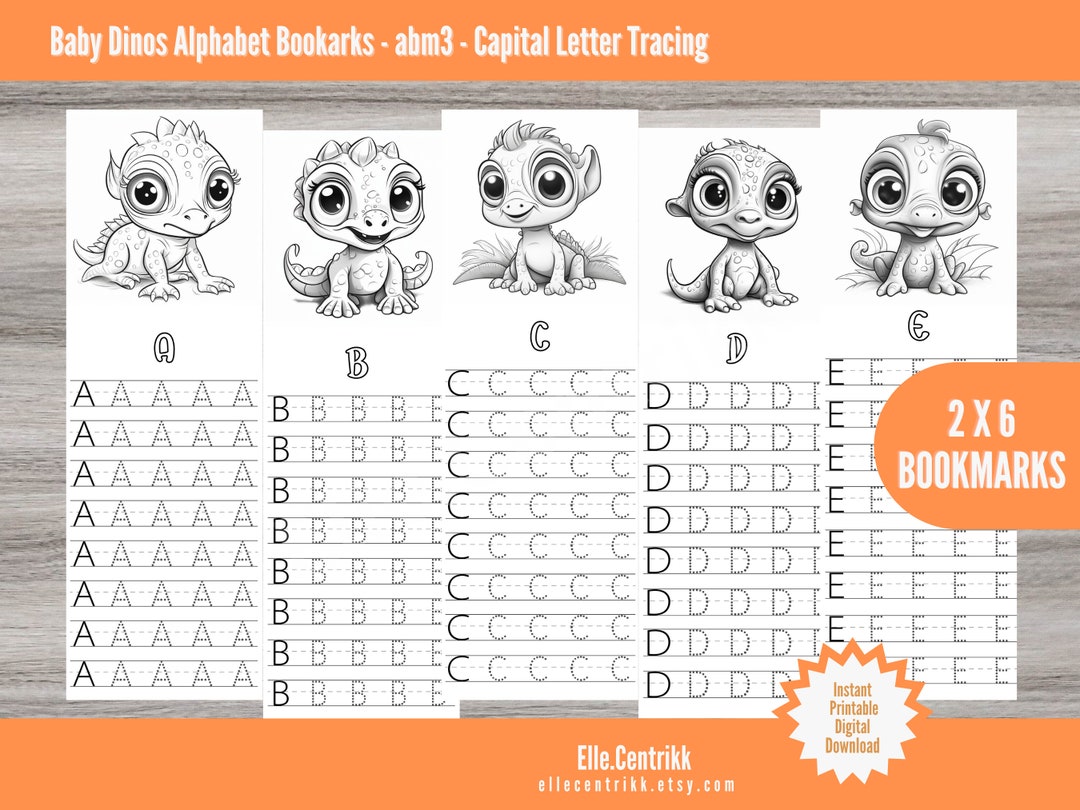 Educational Baby Dinosaurs Coloring Alphabet Capital Letter Tracing ...