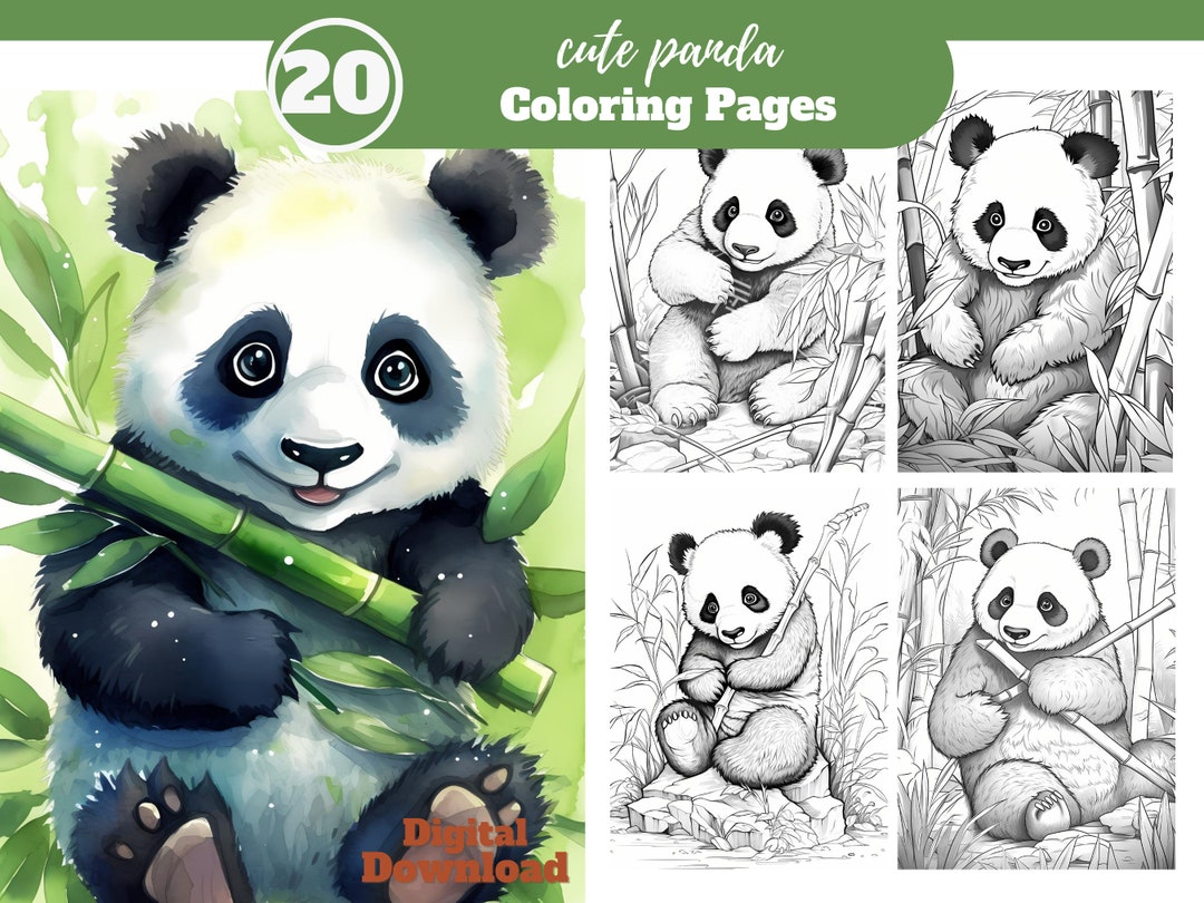Cute Panda Adult Coloring Pages/20 Coloring Pages to Relax and Unwind ...