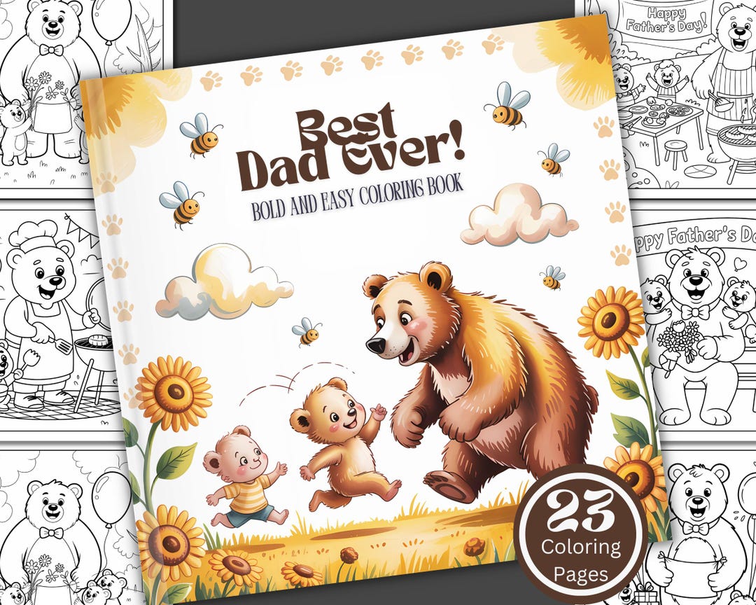 Dad Ever Coloring Book, 23 Pages, Ai-generated (digital Download) - Etsy