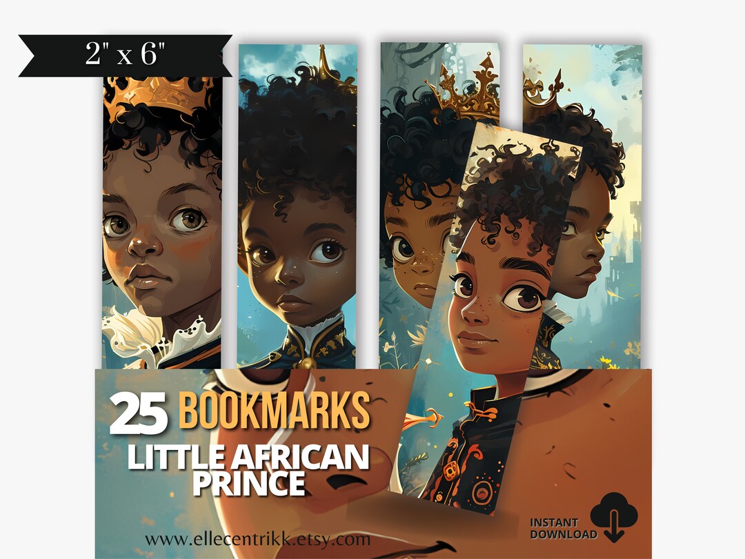 African Prince Bookmarks: Colorful Royalty (digital Download) - Etsy