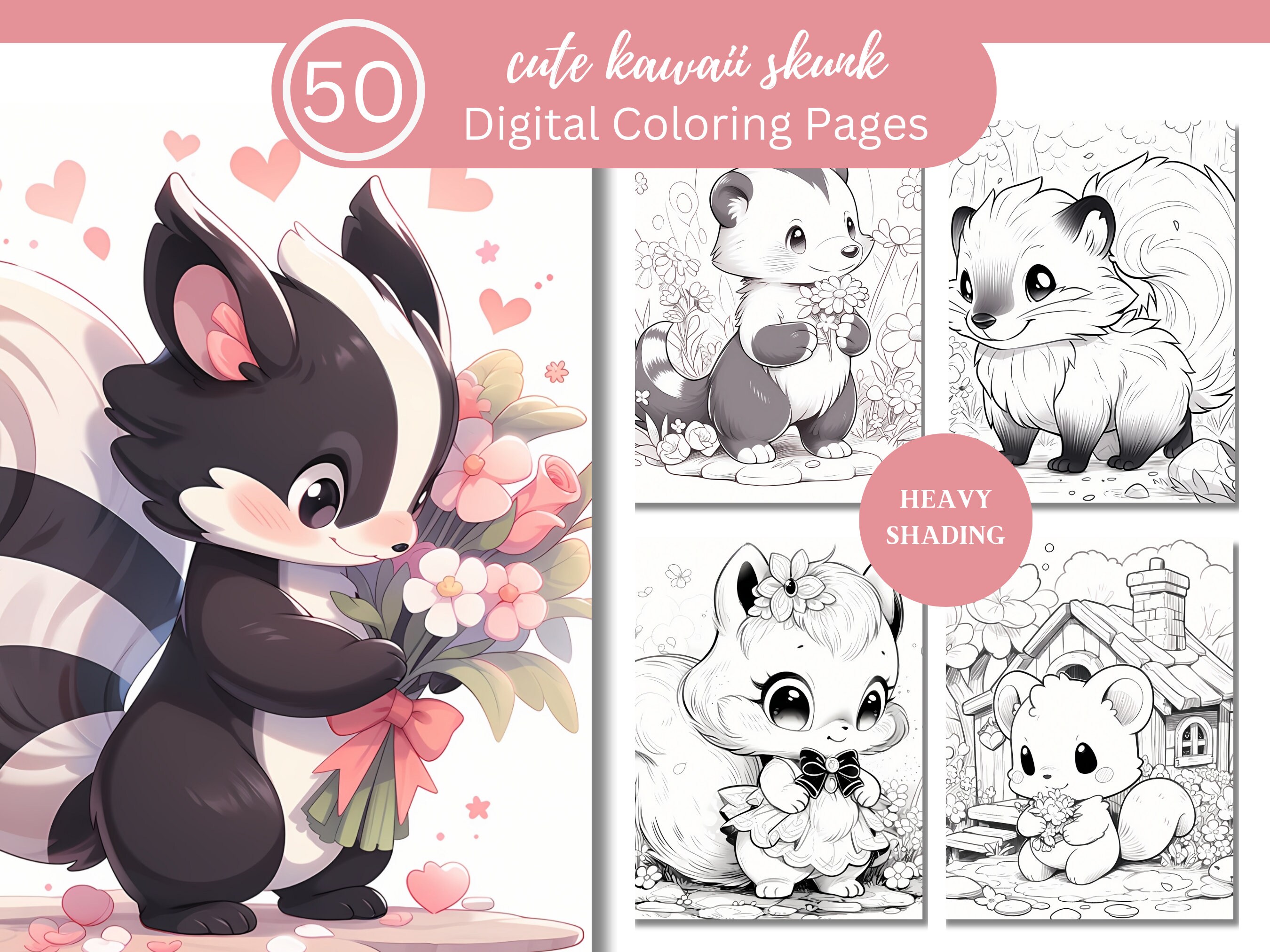 Cartoon Skunk Coloring Pages