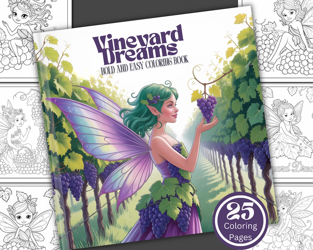 Bold and Easy Vineyard Dreams Coloring Book/25 Coloring Pages/digital ...