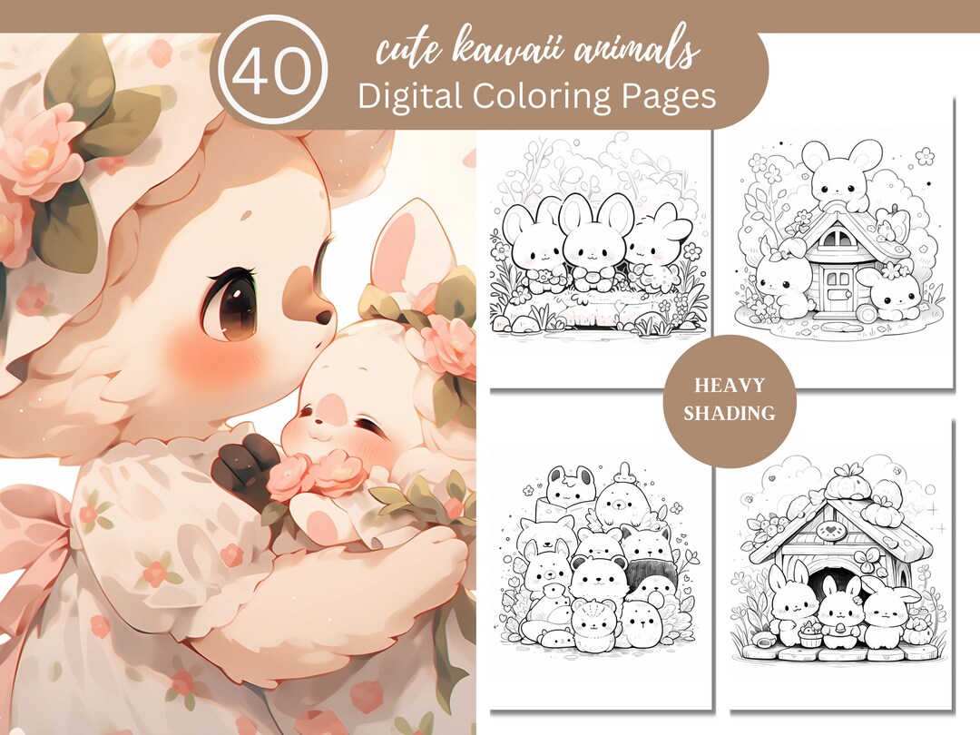 DISCONTINUED - Cute Kawaii Animals Coloring Book Fun for All/40 ...