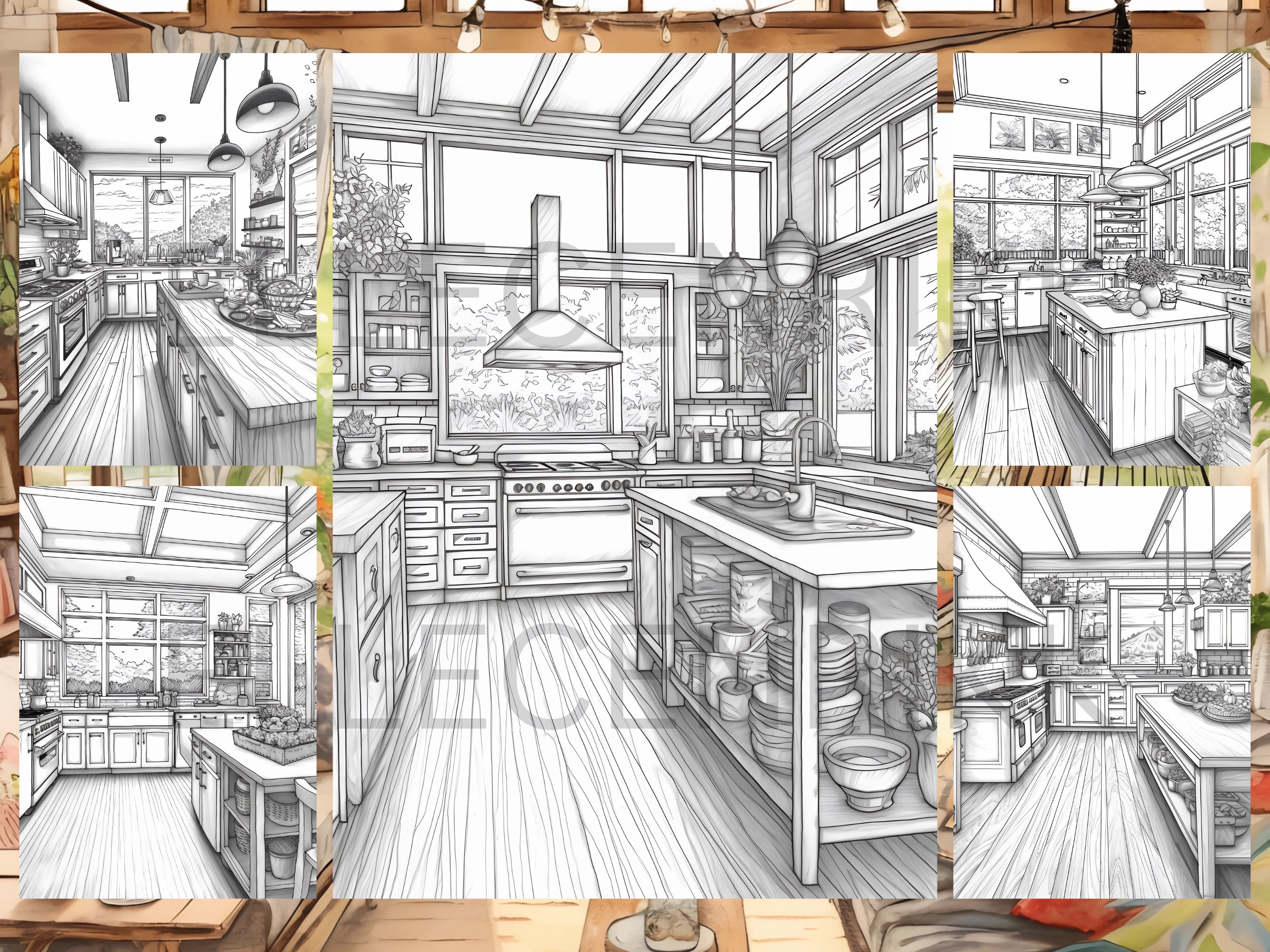 Cozy Home Coloring Pages: Set of 35 Intricate Interiors for - Etsy