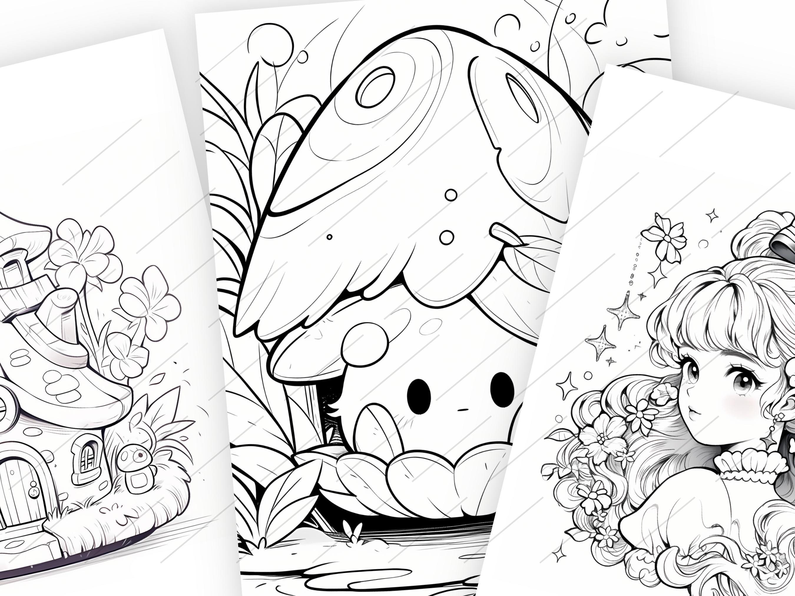 Kawaii Enchanted Coloring Book/30 Coloring Pages to Relax and Unwind ...