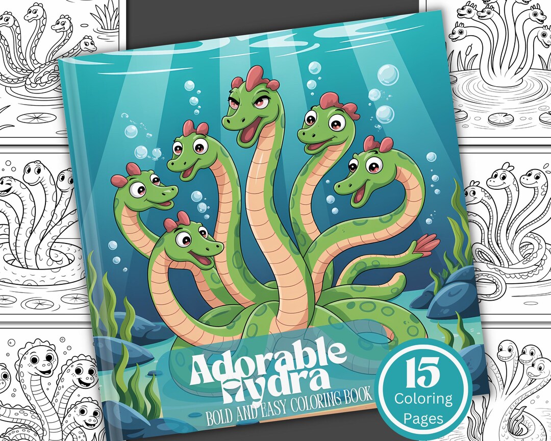 Bold and Easy Adorable Hydra Coloring Book/15 Coloring Pages/digital ...