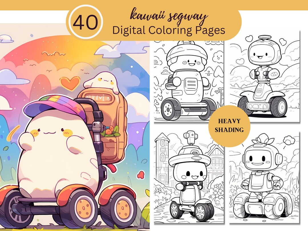 Kawaii Segway Coloring Book/40 Coloring Pages to Relax and Unwind ...