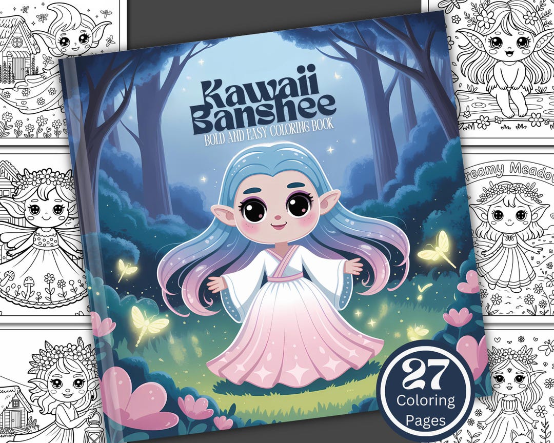 Bold and Easy Kawaii Banshee Coloring Book/27 Coloring Pages/digital ...