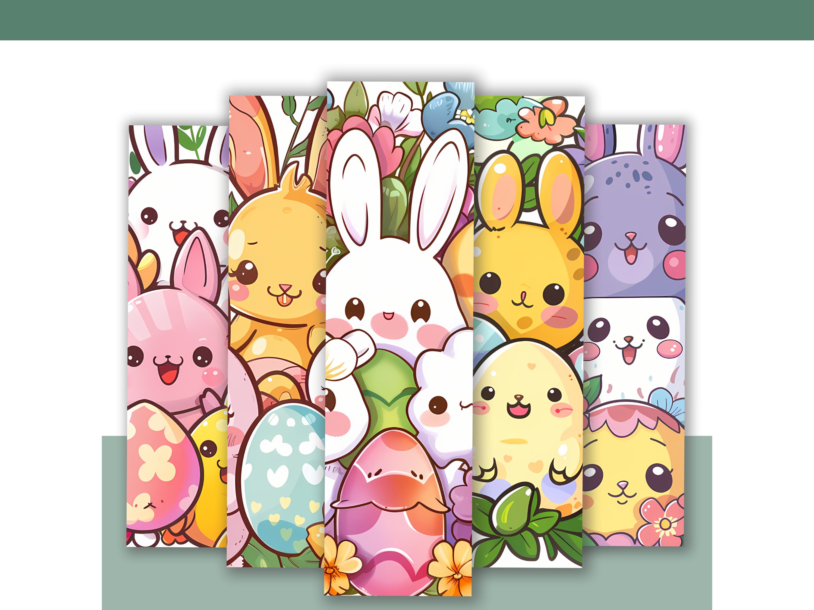 Cute Kawaii Animal Bookmarks Set of 15 Bookmarks Digital Downloads ...