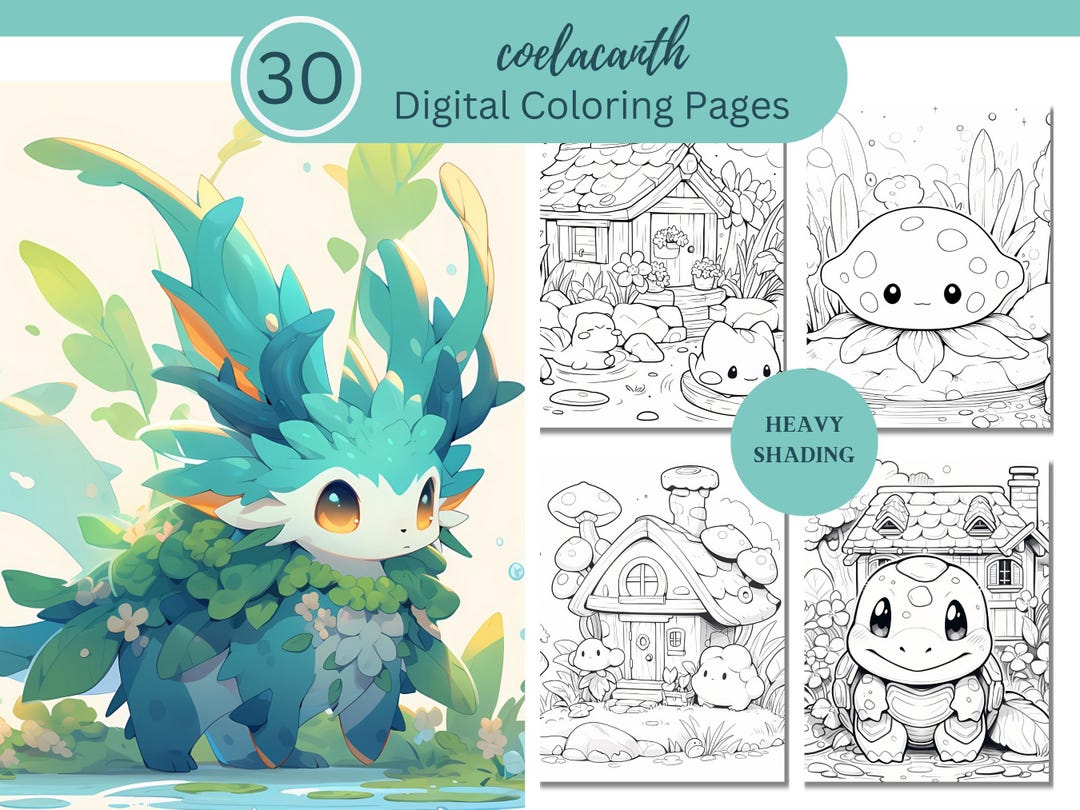 DISCONTINUED Coelacanth Coloring Book/30 Coloring Pages/digital ...