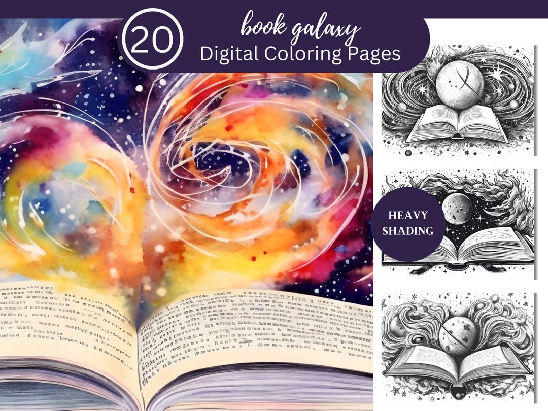 DISCONTINUED Set of 20 Book Galaxy Coloring Pages Adult Coloring Space ...