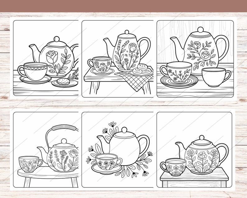 Kawaii Tea Party Coloring Book: 25 Pages (digital Download - Etsy