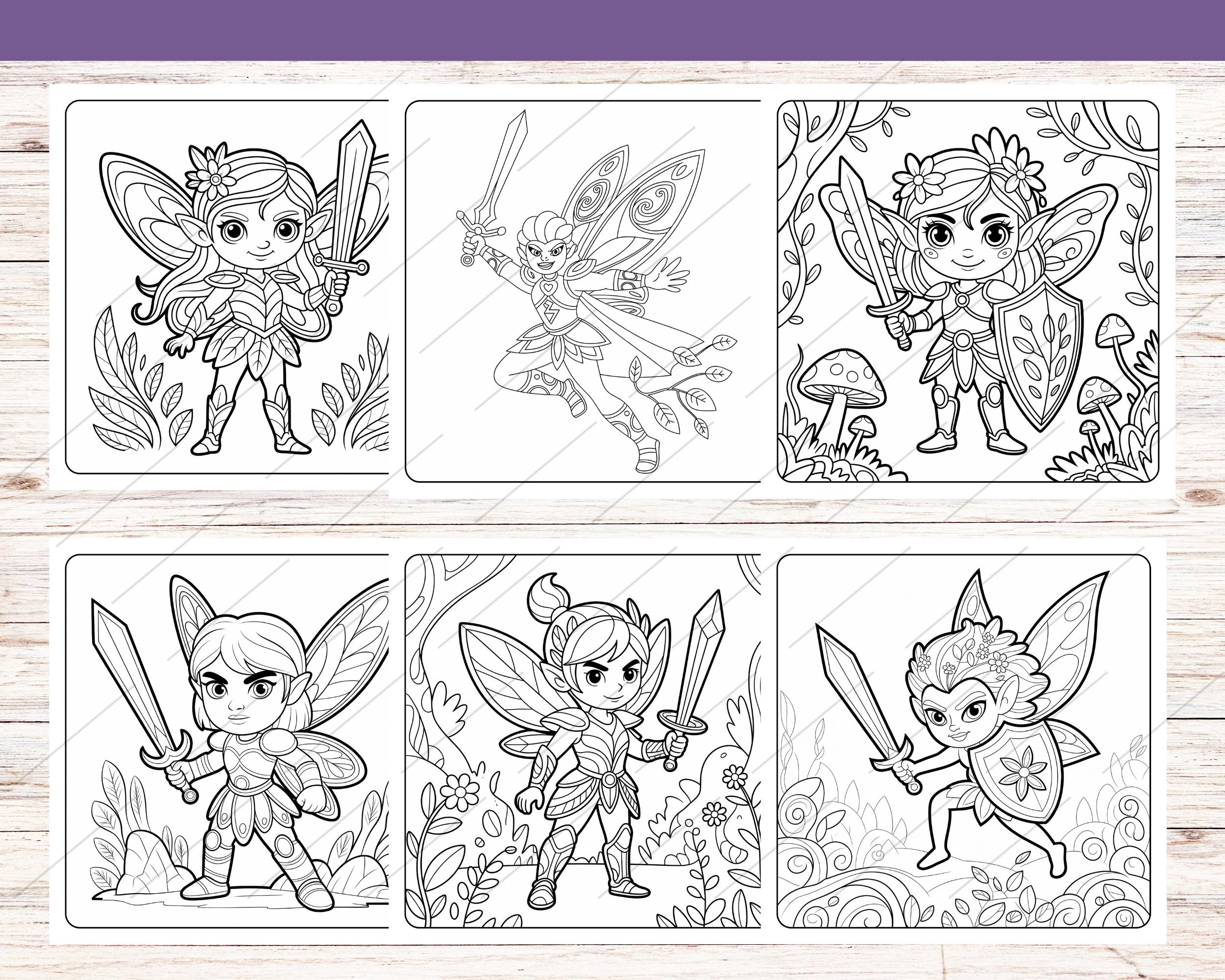Warrior Fairy Coloring Book, 31 Pages (digital Download - Etsy