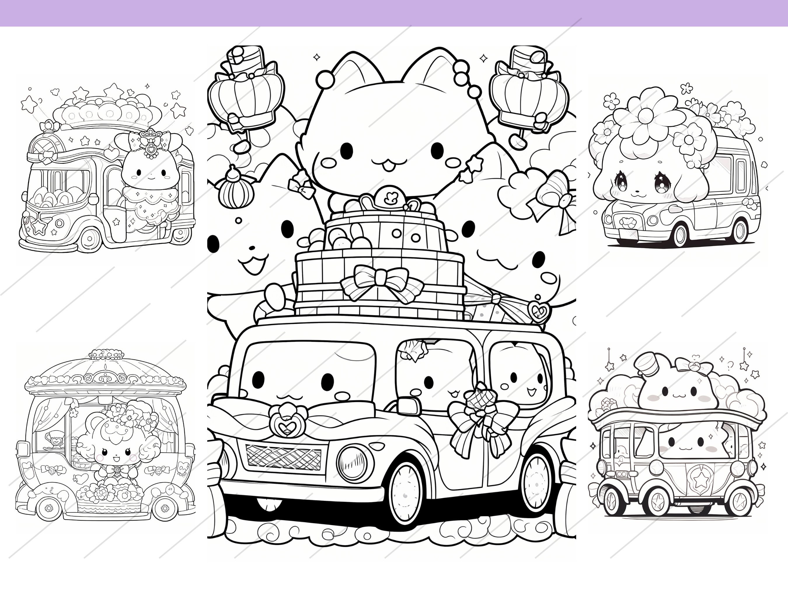 Cute Kawaii Limos Coloring Book Fun for All/25 Coloring Pages to Relax ...