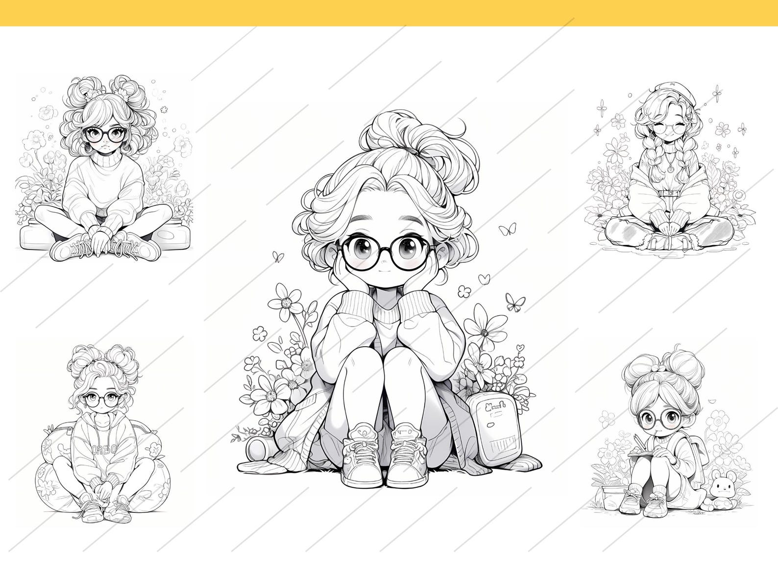 Messy Bun Coloring Book/25 Coloring Pages to Relax and Unwind/digital ...