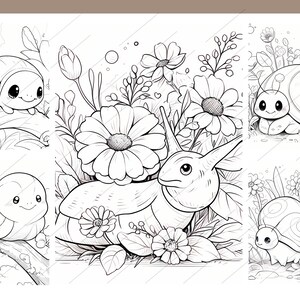 Kawaii Snail Coloring Book/45 Coloring Pages to Relax and Unwind, Clear ...