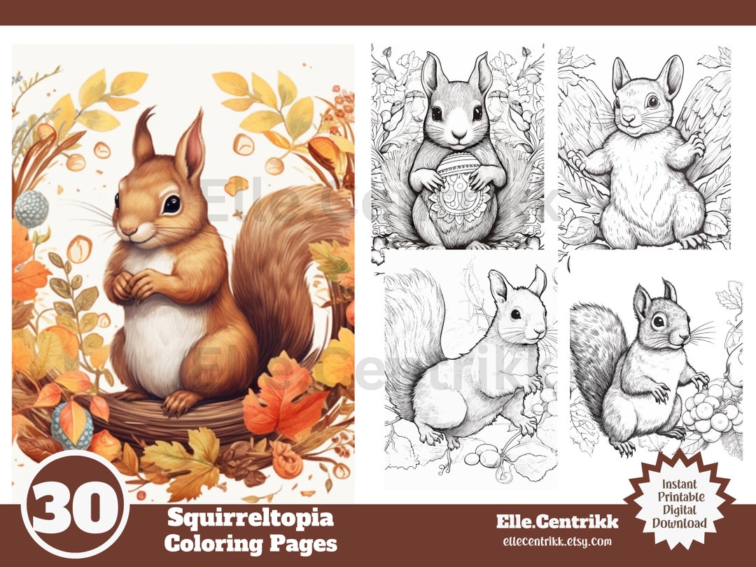 Squirreltopia Coloring Pages/relax and Unwind/30 Adult - Etsy