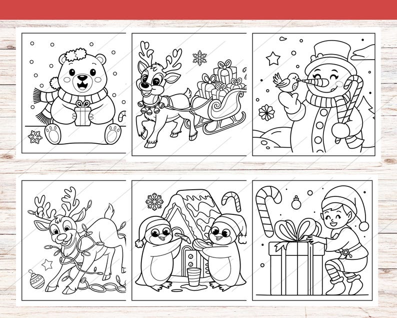 Festive Christmas Coloring Book/50 Coloring Pages/digital Download - Etsy