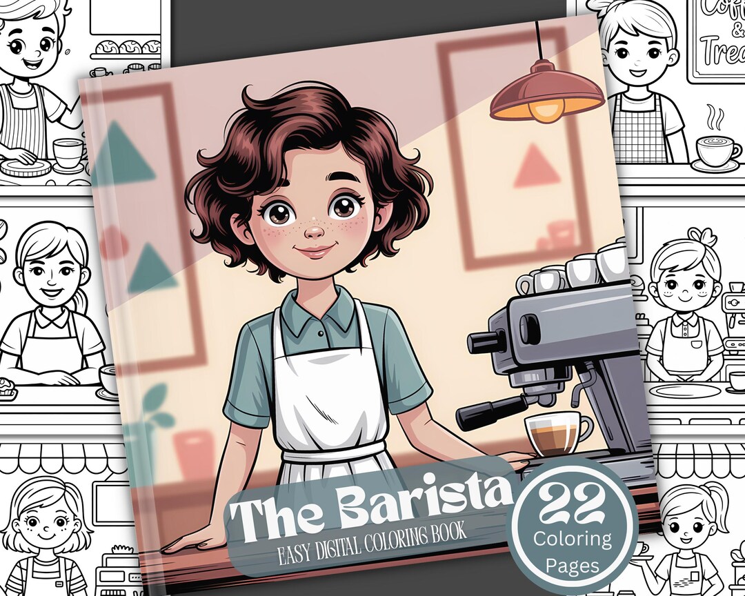 Bold and Easy the Barista Digital Coloring Book/22 Coloring Pages ...