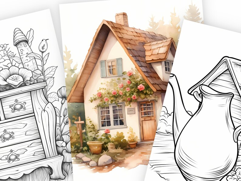 Country Living Coloring Book/80 Coloring Pages to Relax and Unwind ...