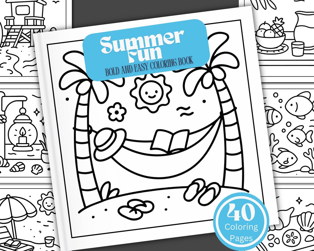 Summer Fun Coloring Book: 40 Cutesy Kawaii Pages (digital Download) - Etsy