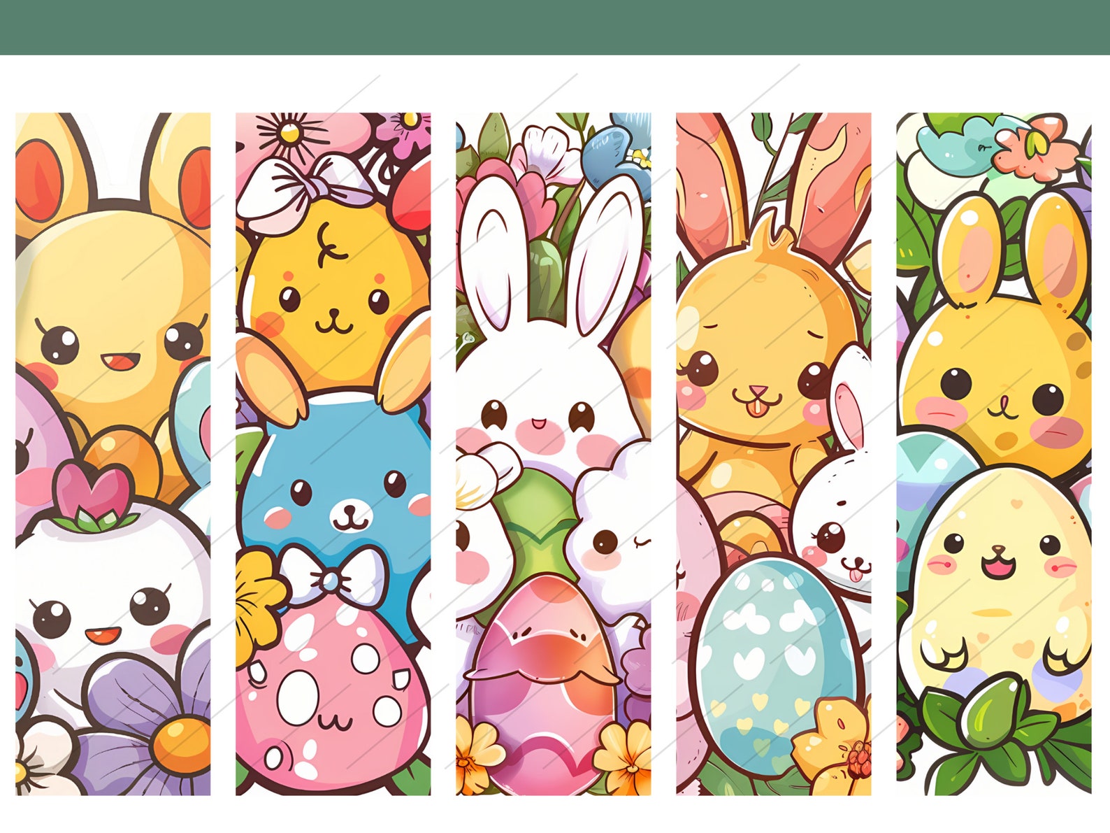 Cute Kawaii Animal Bookmarks Set of 15 Bookmarks Digital Downloads ...