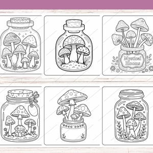 Bold and Easy Magical Mushrooms in a Jar Coloring Book/41 Coloring ...