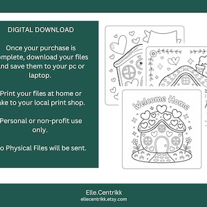 Bold and Easy Super Cute Houses Coloring Book/40 Coloring Pages/digital ...