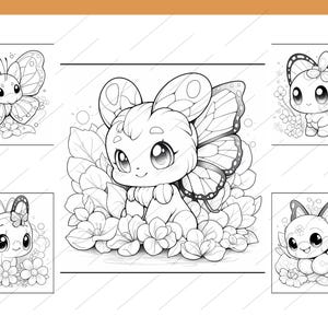 Kawaii Butterfly Floral 1 Coloring Book/40 Coloring Pages/gift Giving ...