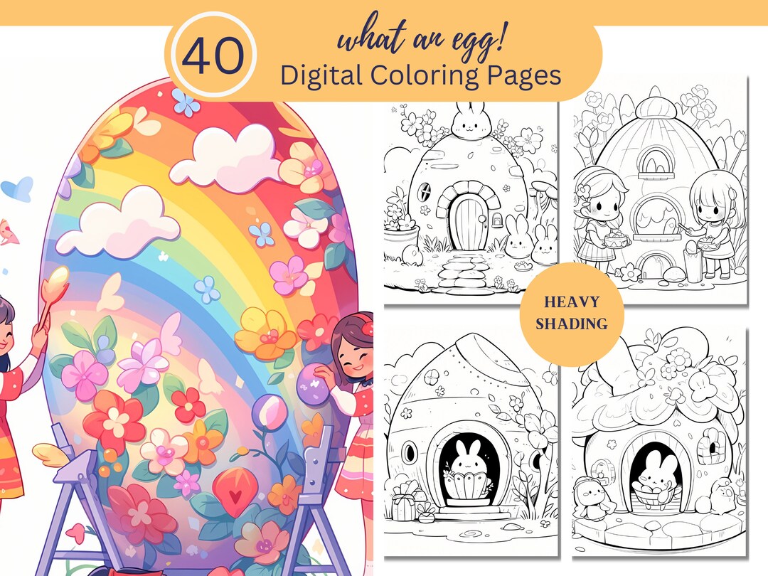What an Egg Coloring Book/40 Coloring Pages to Relax and Unwind, Clear ...