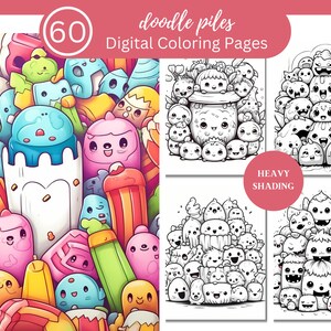 Doodle Pile Coloring Book/60 Coloring Pages to Relax and Unwind, Clear ...