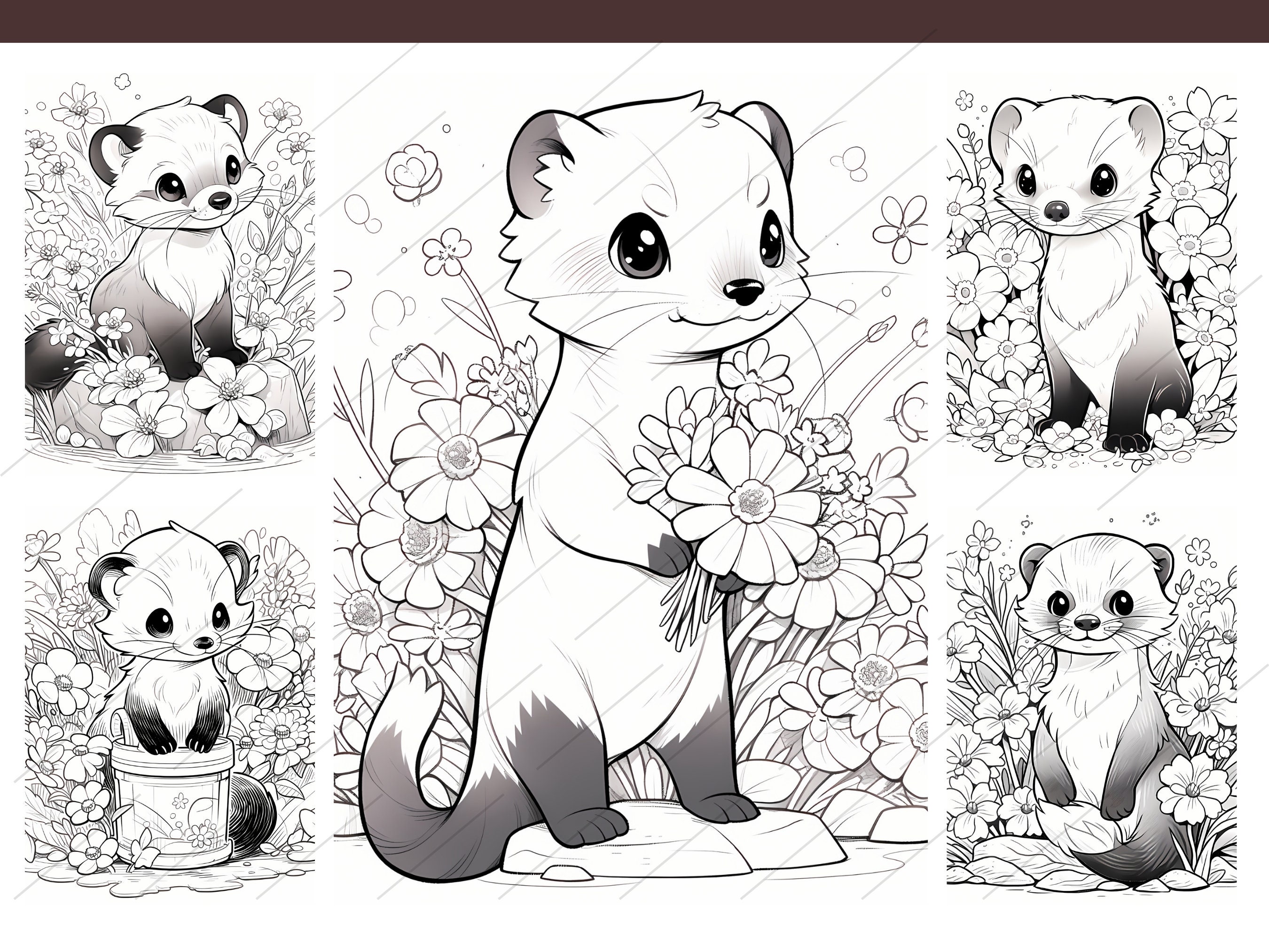 Black-footed Ferret Coloring Book Fun for All/40 Coloring Pages to ...