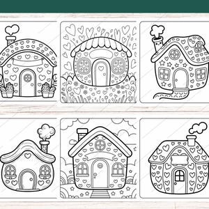 Bold and Easy Super Cute Houses Coloring Book/40 Coloring Pages/digital ...