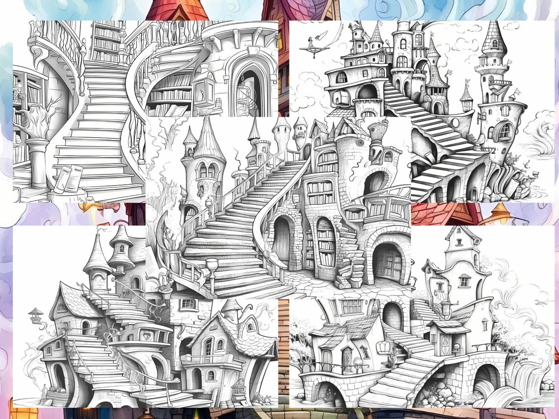 Magical School Coloring Book/30 Coloring Pages to Relax and Unwind ...