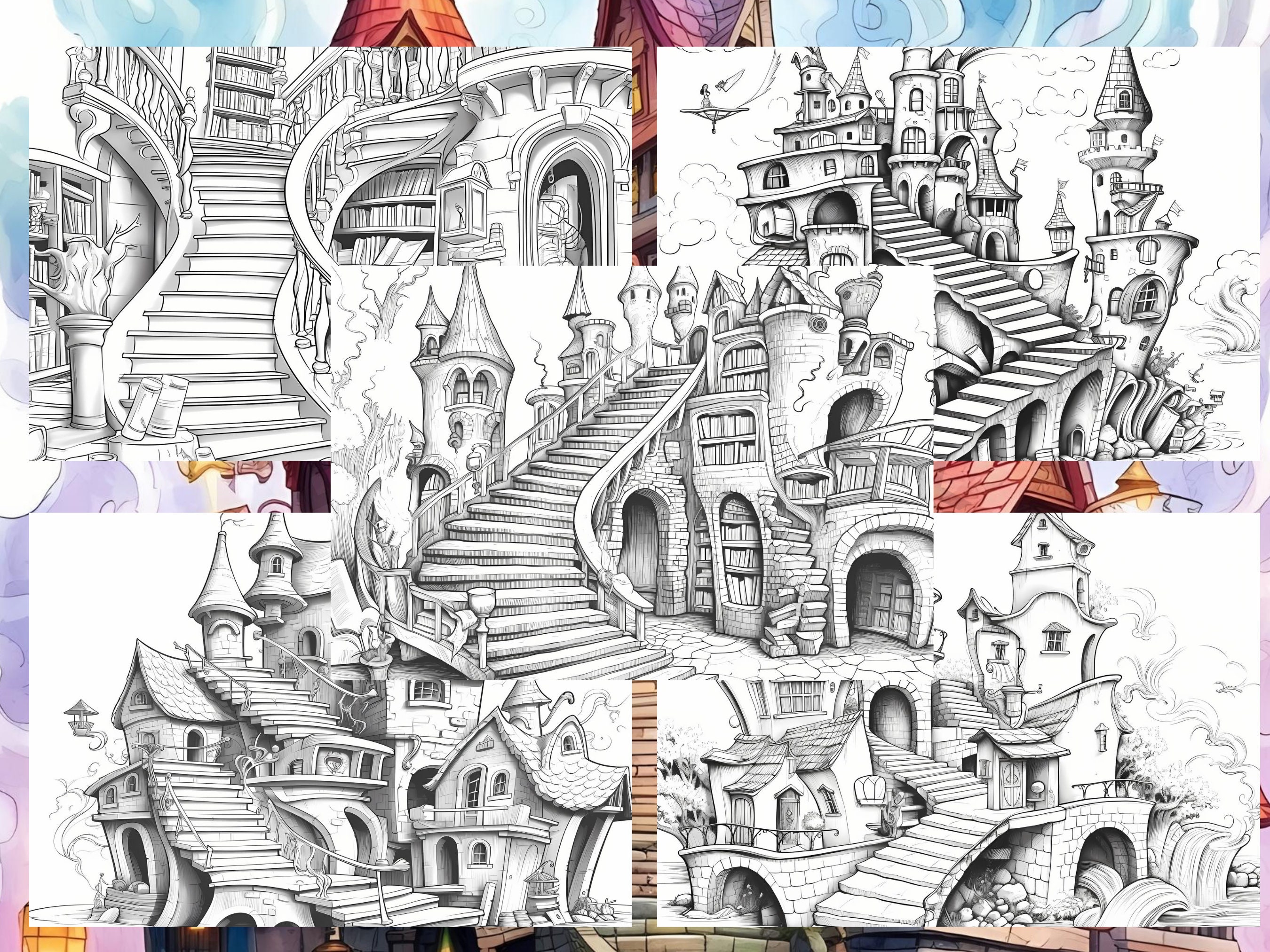 Magical School Coloring Book/30 Coloring Pages to Relax and Unwind ...