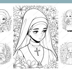 Little Kawaii Nun Coloring Book 2/40 Coloring Pages to Relax and Unwind ...