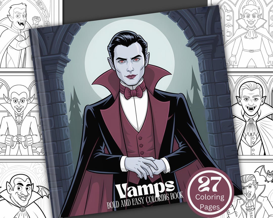 Bold and Easy Vamps Coloring Book/27 Coloring Pages/digital Download ...