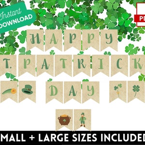 St. Patrick's Day Banner Printable / St. Patty's Decor / St. Patricks ...