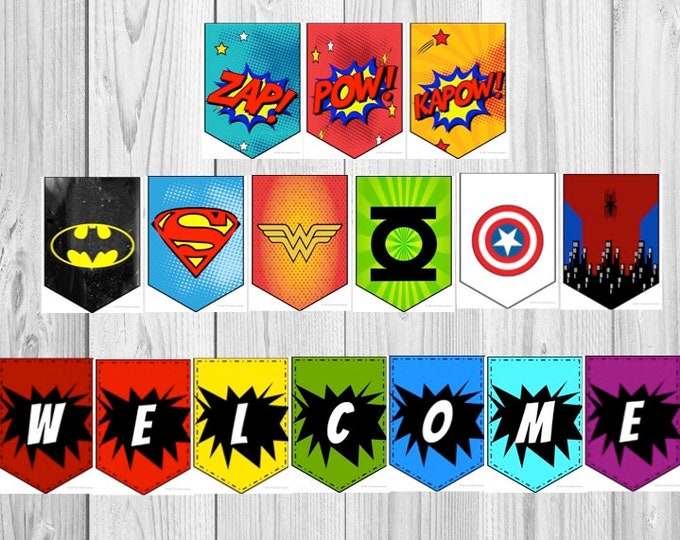 Superhero Welcome Banner, Printable Welcome Sign, Digital Classroom ...