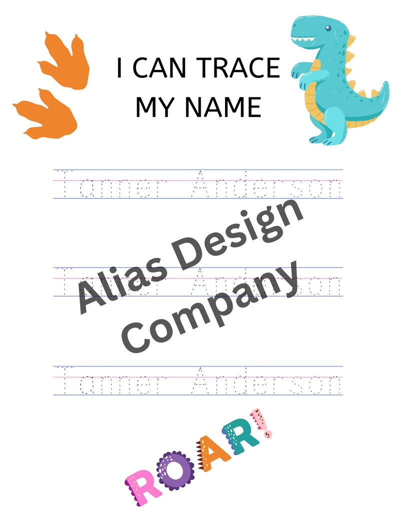 Custom Name Tracing Worksheet Handwriting Practice Custom Personalized ...